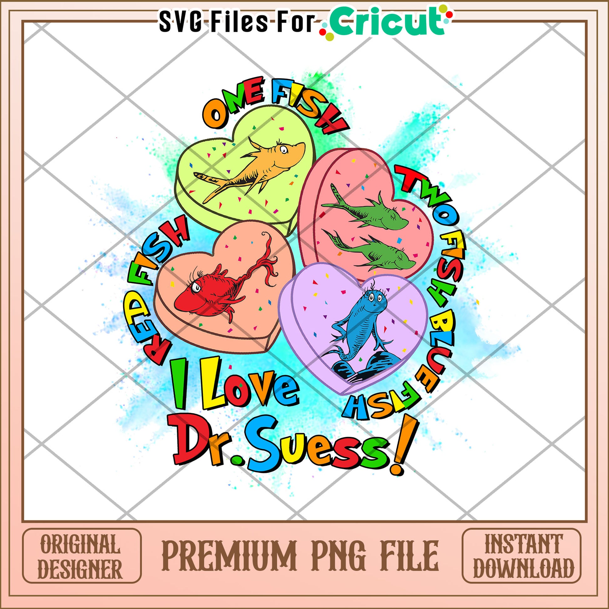 One Fish Two Fish PNG Dr Seuss Design – svg files for cricut