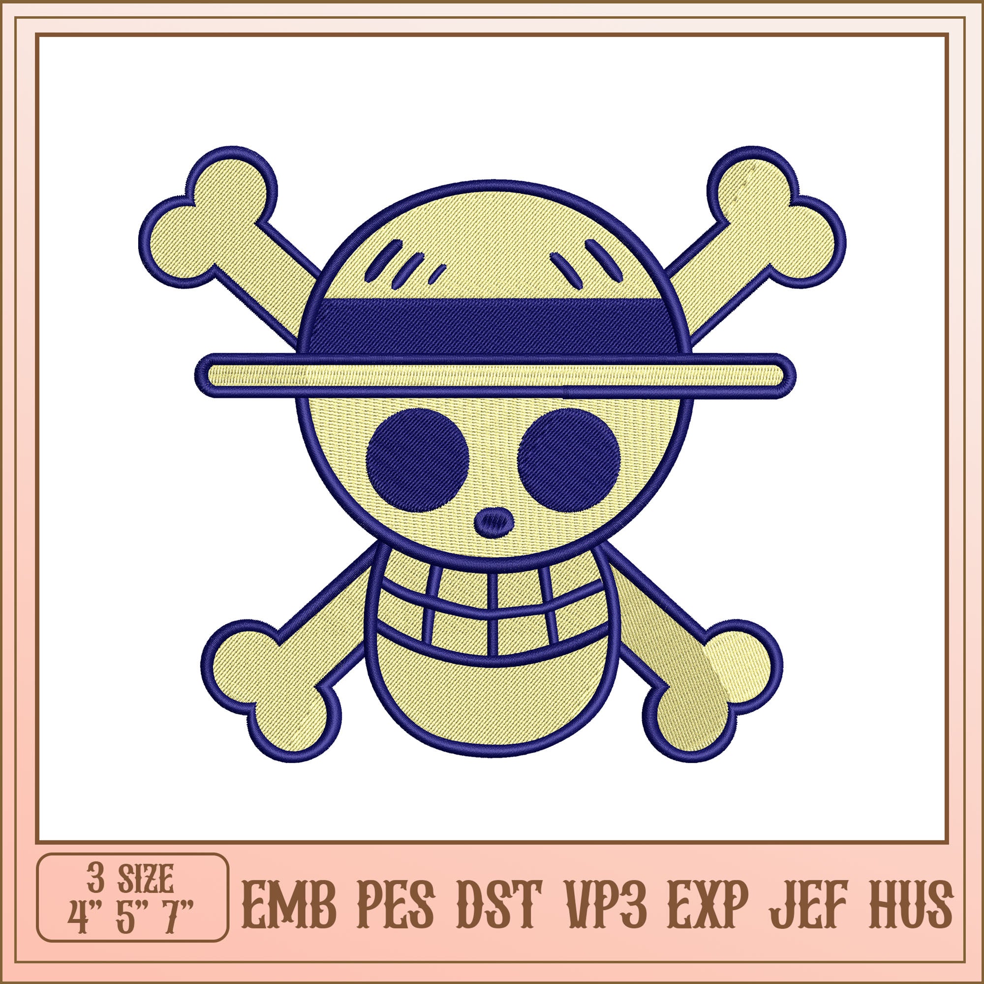 One Piece Jolly Roger Embroidery Design – svg files for cricut