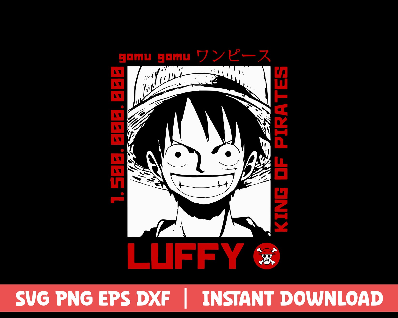 One piece Monkey D.Luffy king of pirate anime svg – svg files for cricut