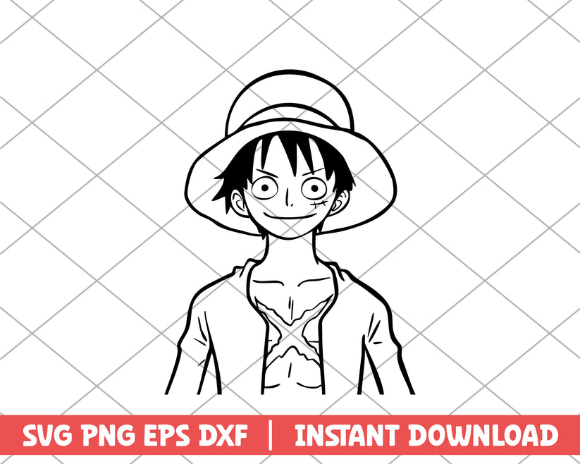 One piece luffy fanart anime svg – svg files for cricut