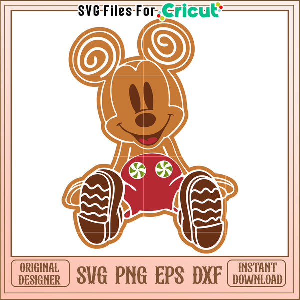 Option 1 (Focus on character) Mickey Mouse Gingerbread SVG PNG EPS DXF ...