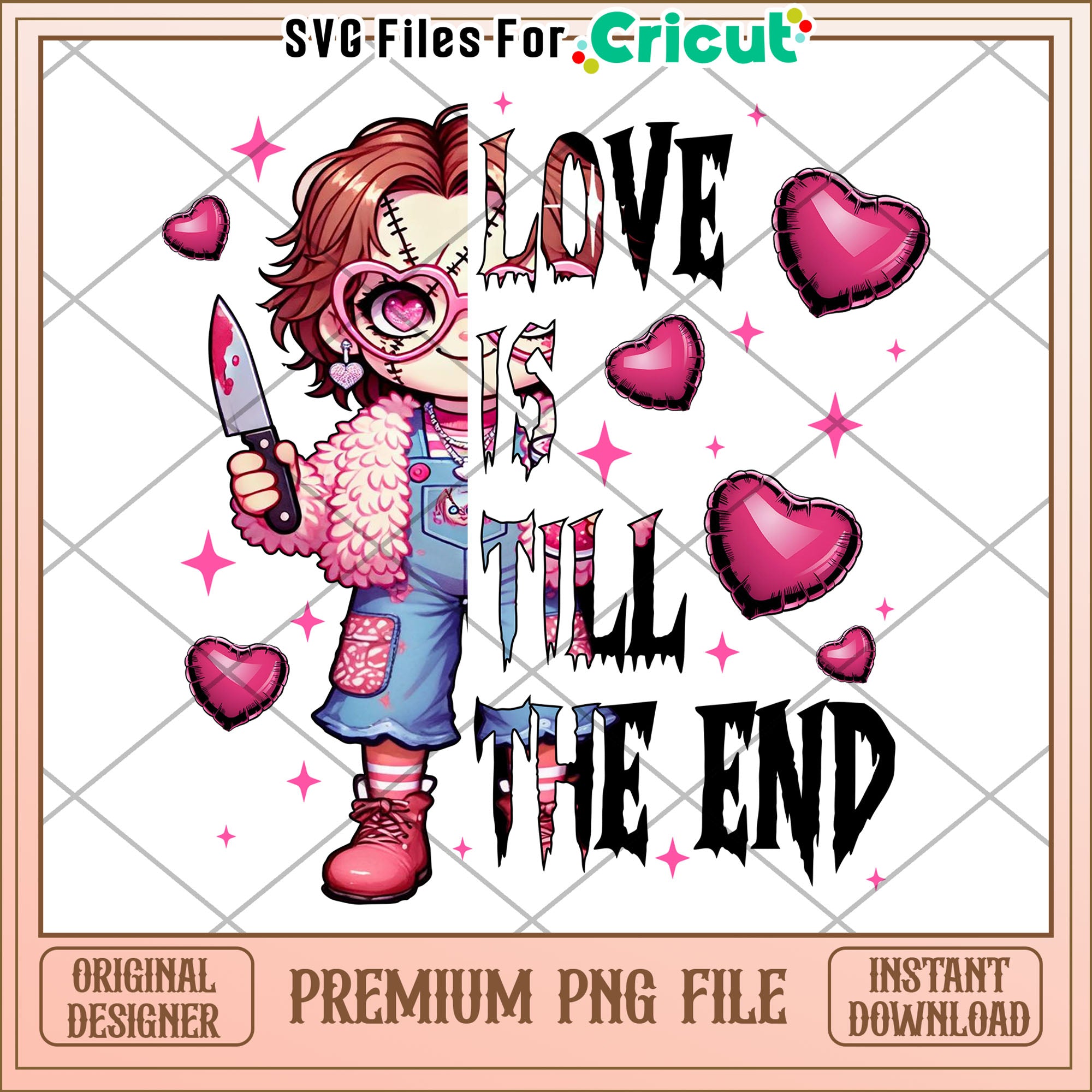 Option 1 (Focus on design) Cute Killer Doll PNG Valentines Day Design ...
