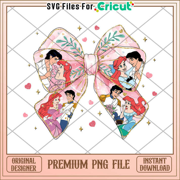 Option 1 (Focus on design) Princess Ariel Bow PNG Sublimation – svg ...