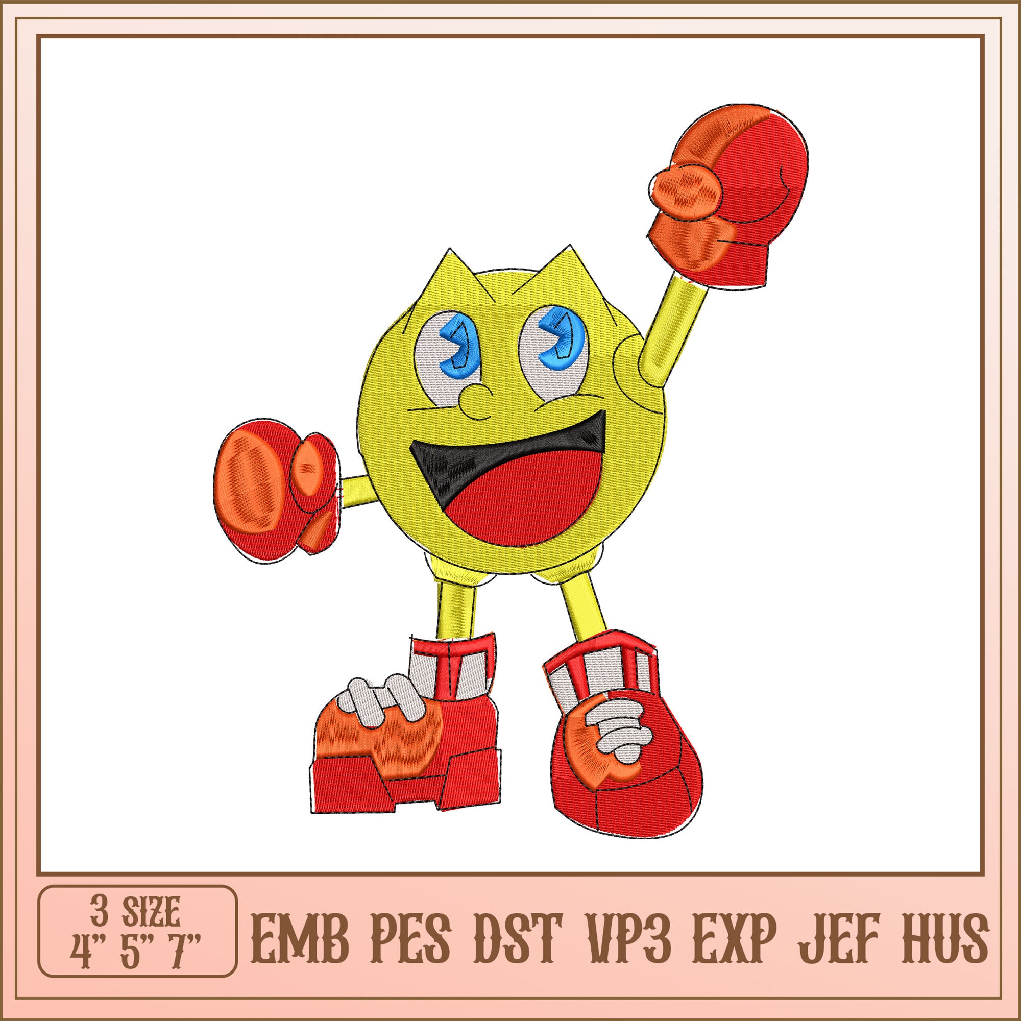 Pac-Man Boxer Embroidery Design – svg files for cricut