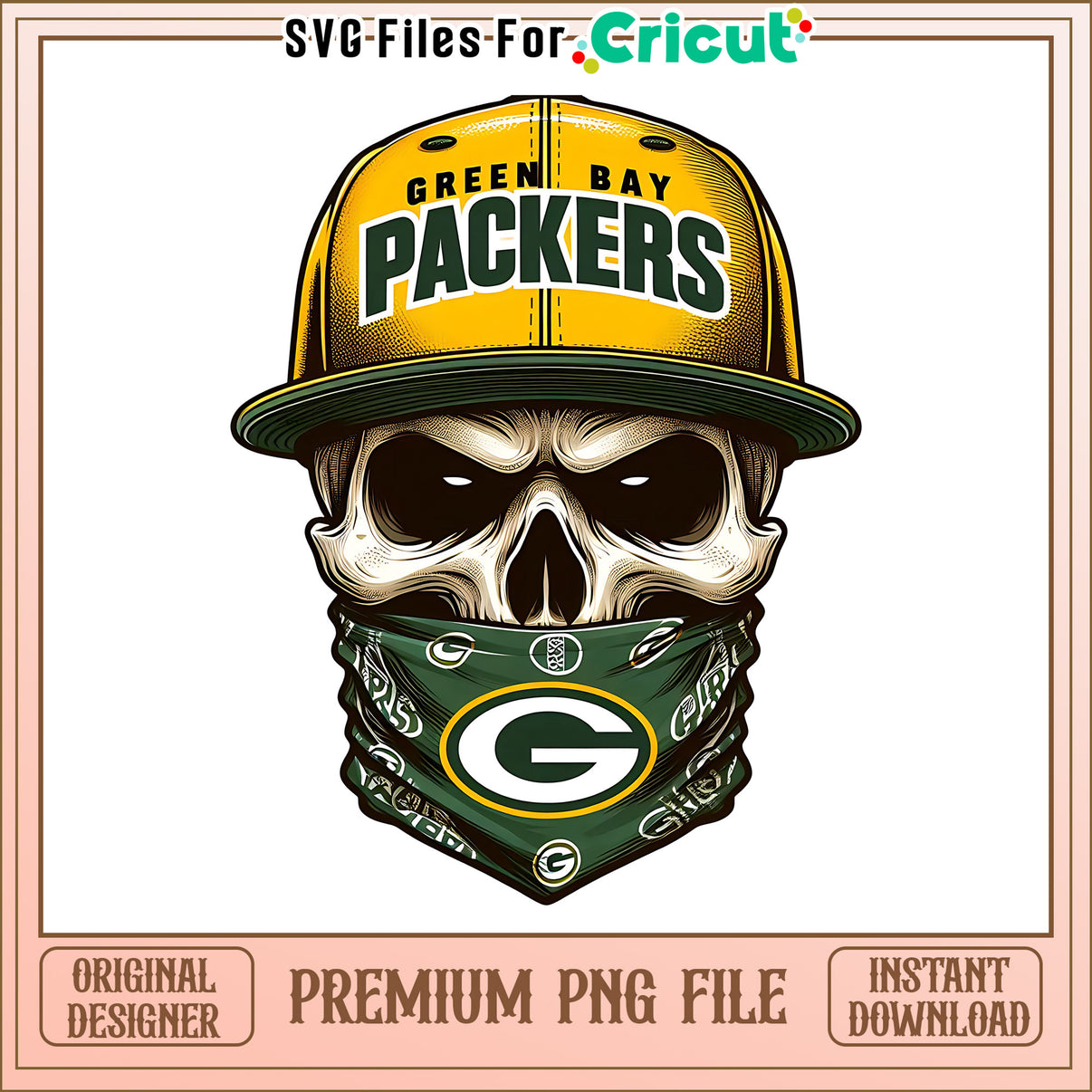 Packers team skull bandana png, Green Bay Packers png, NFL png – svg ...