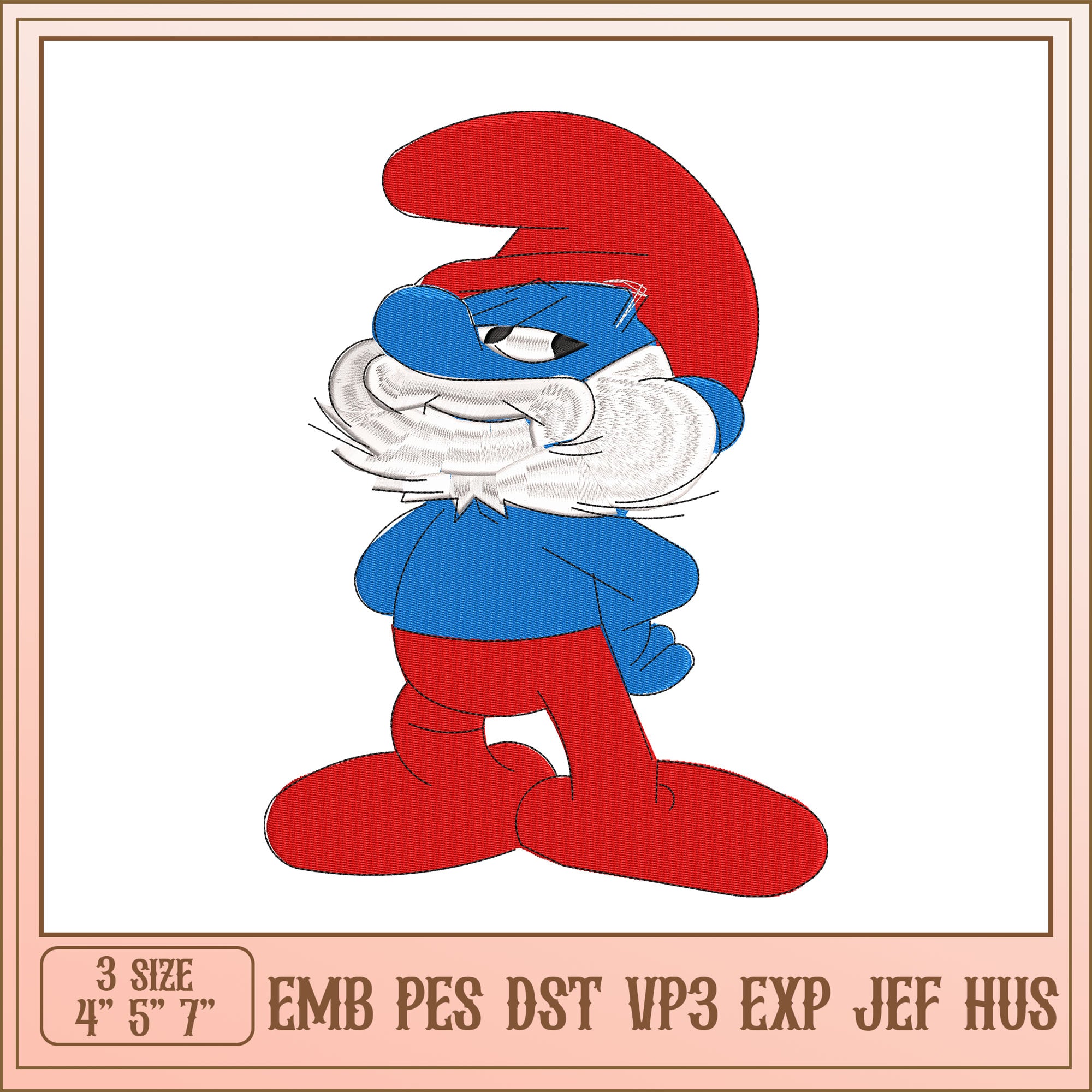 Papa Smurf Embroidery Design – svg files for cricut