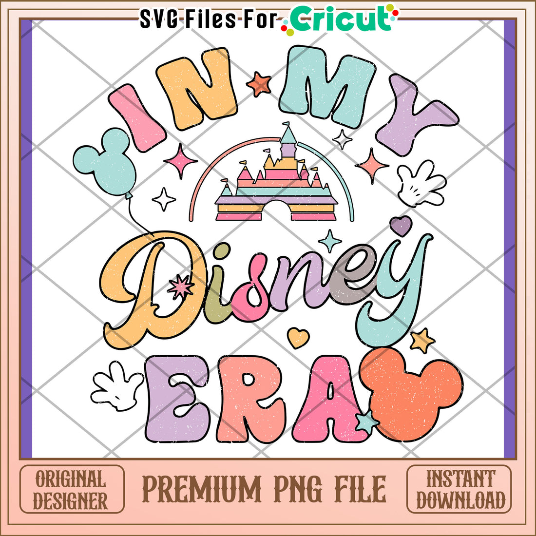 Pastel Disney Era PNG Design – svg files for cricut