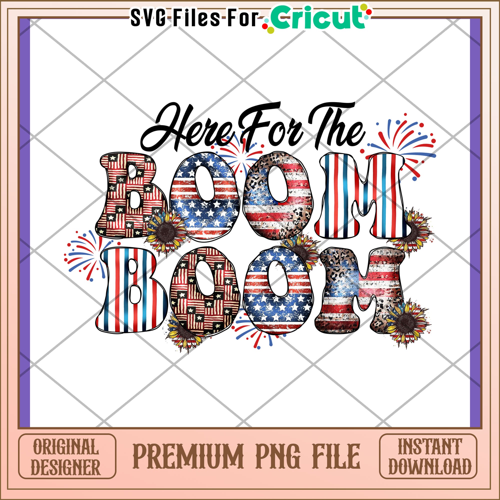 Patriotic Boom Boom PNG Design – svg files for cricut