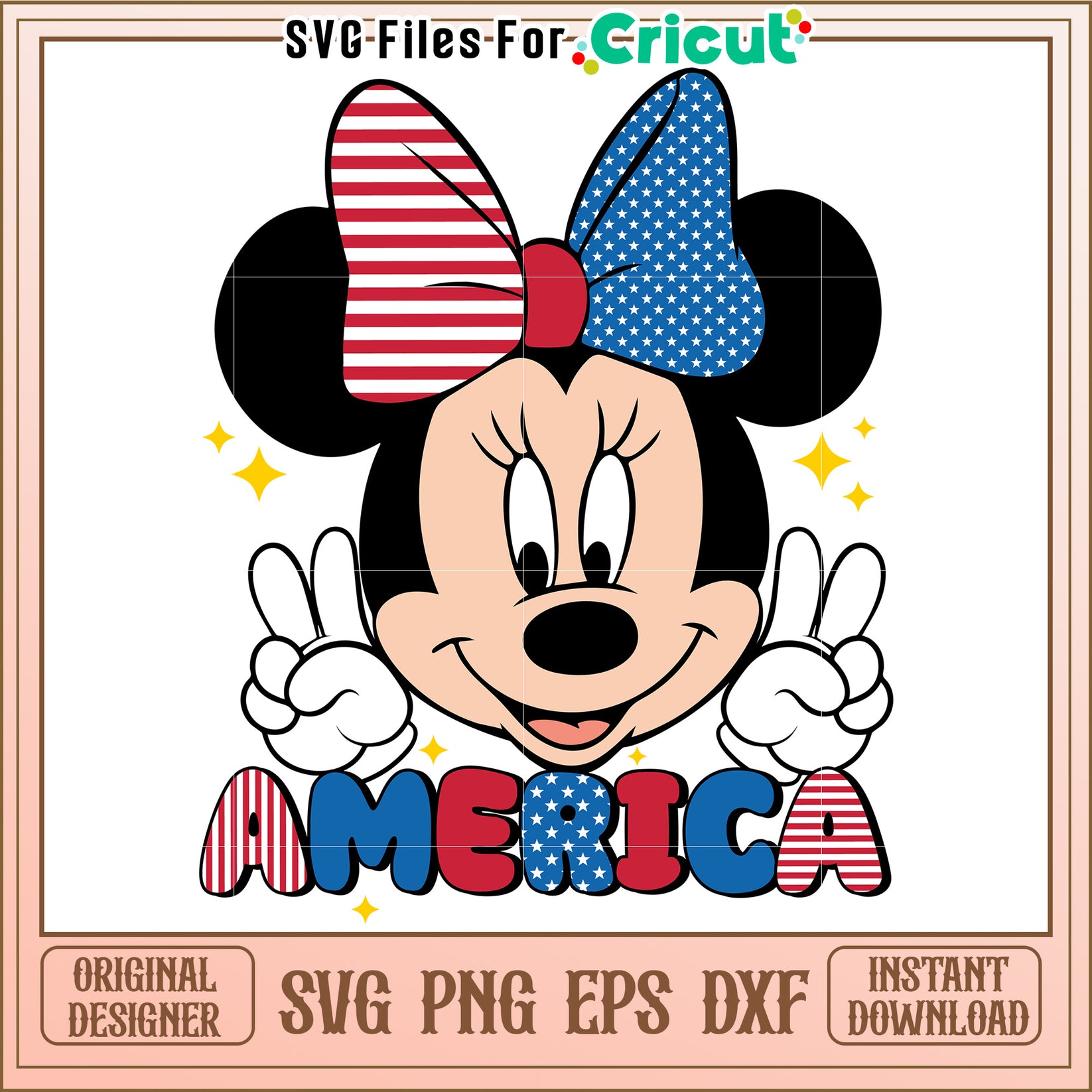 Patriotic Minnie Mouse SVG Design – svg files for cricut