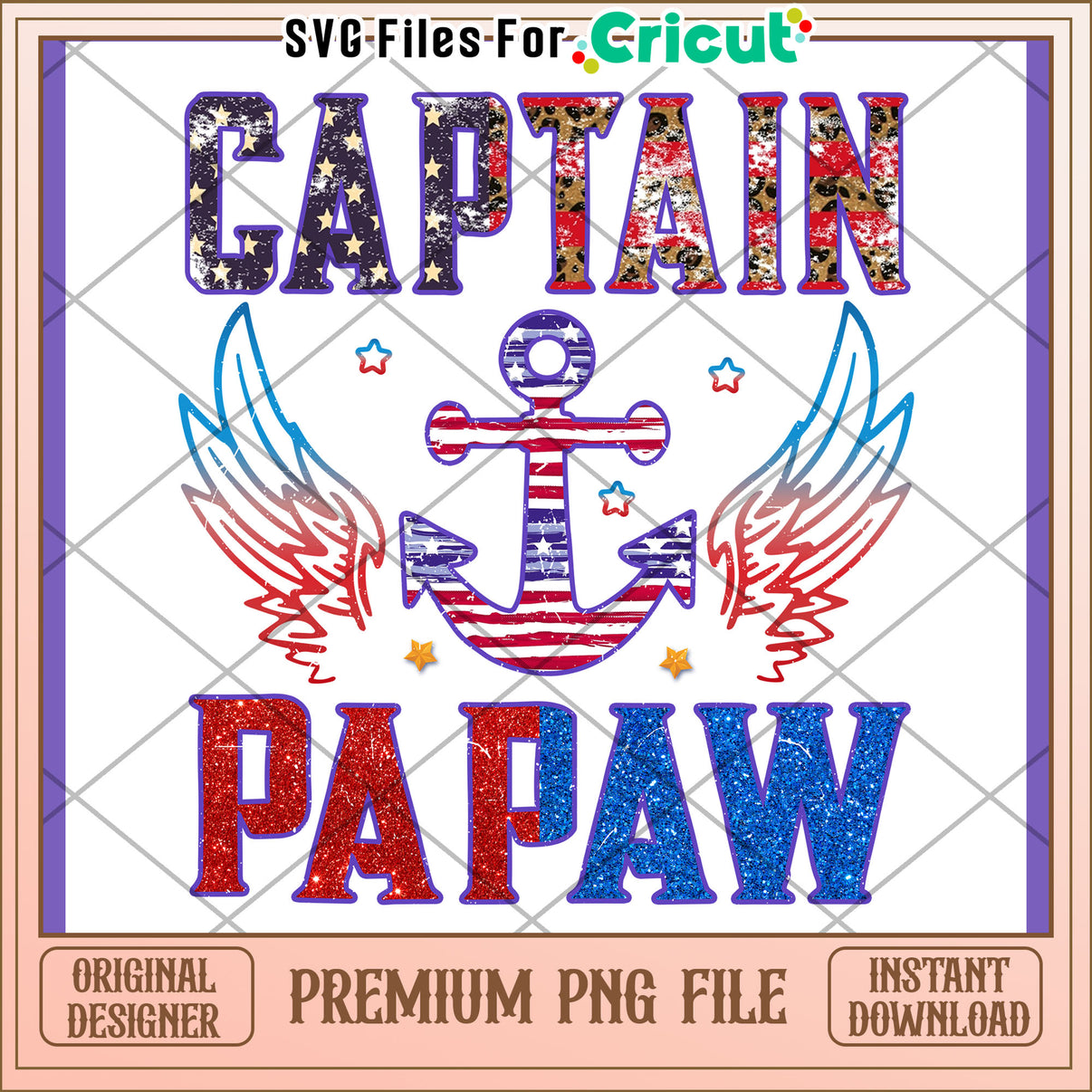 Patriotic Papaw PNG Design – svg files for cricut