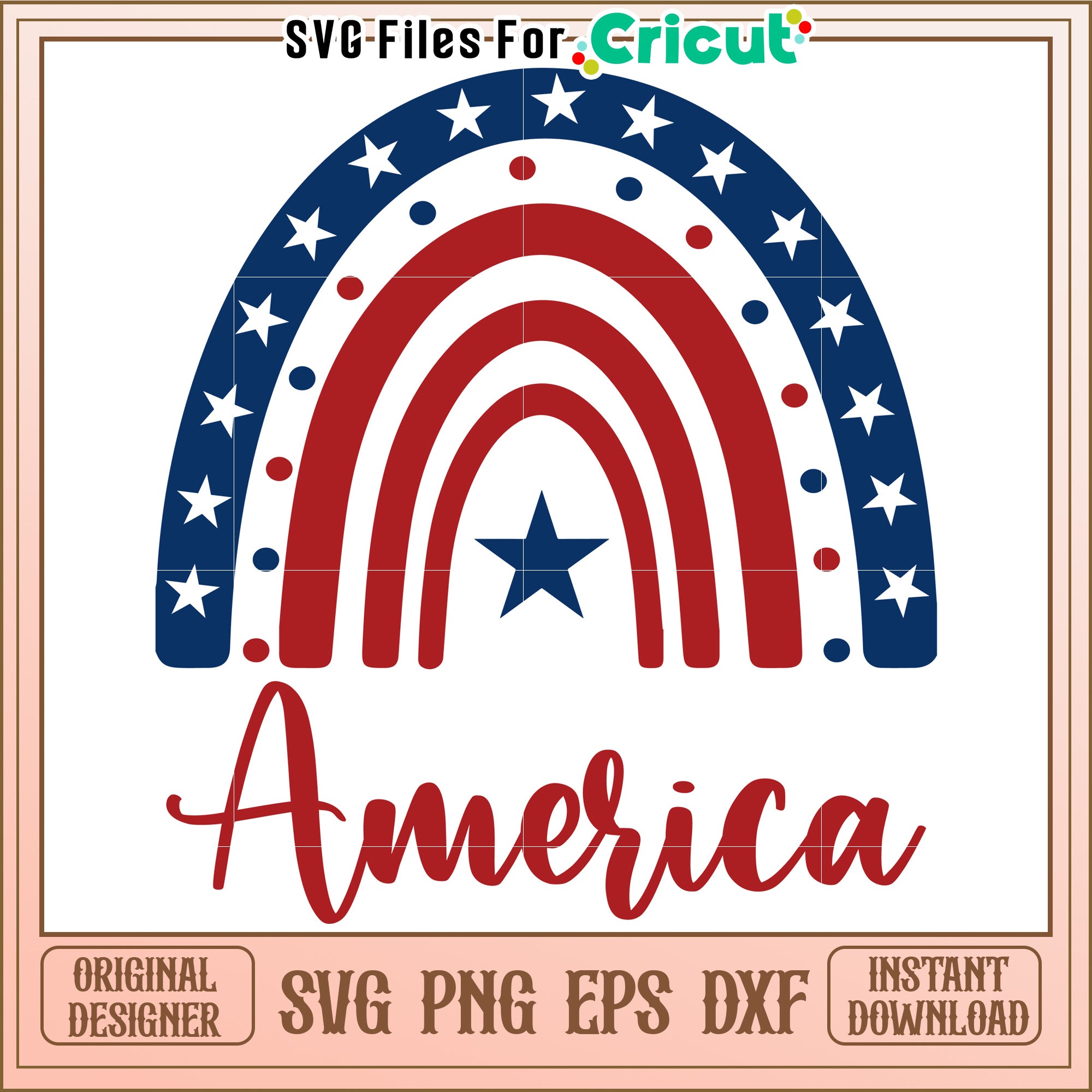 Patriotic Rainbow SVG Design Download – svg files for cricut