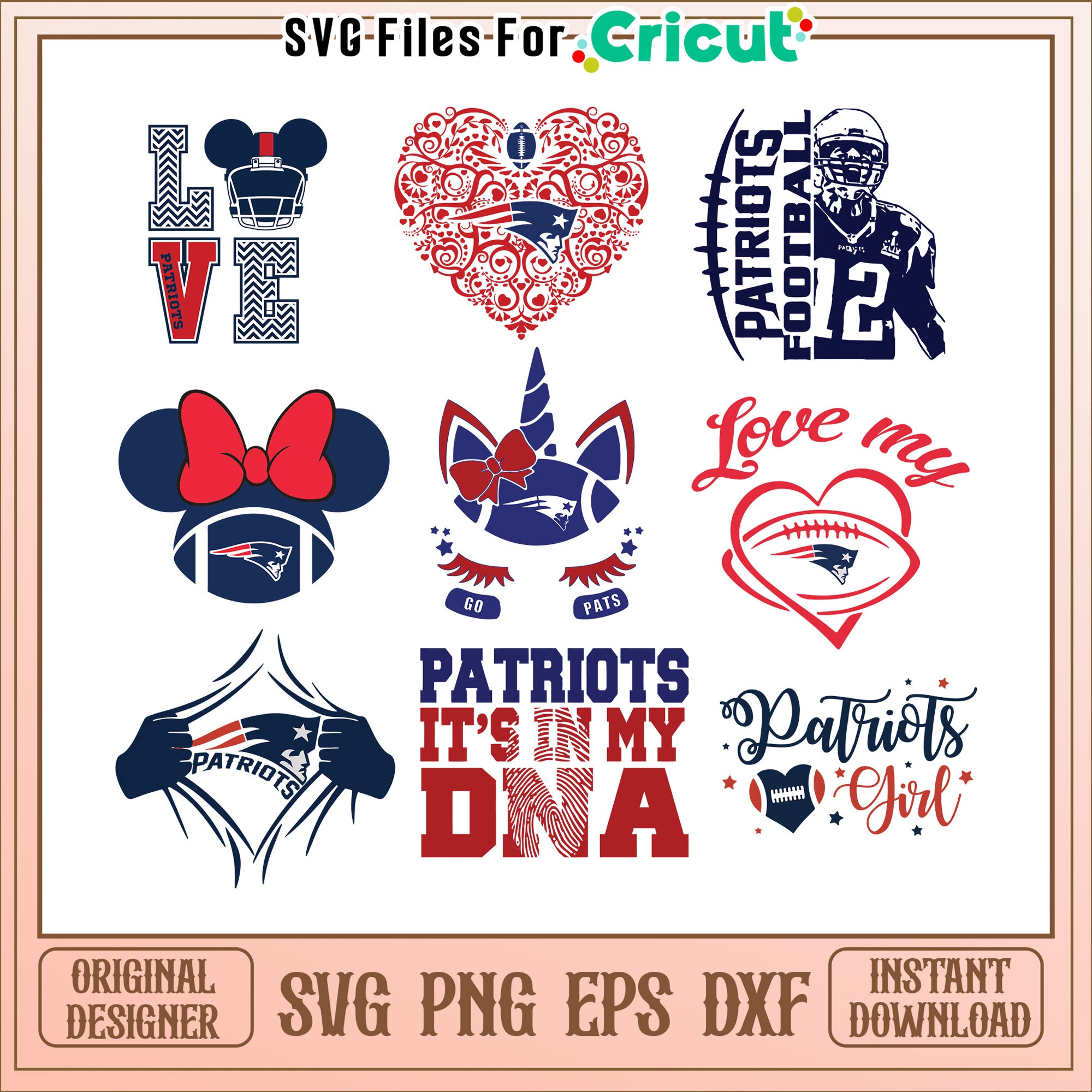 Patriots SVG Bundle 8 Designs Instant Download – svg files for cricut