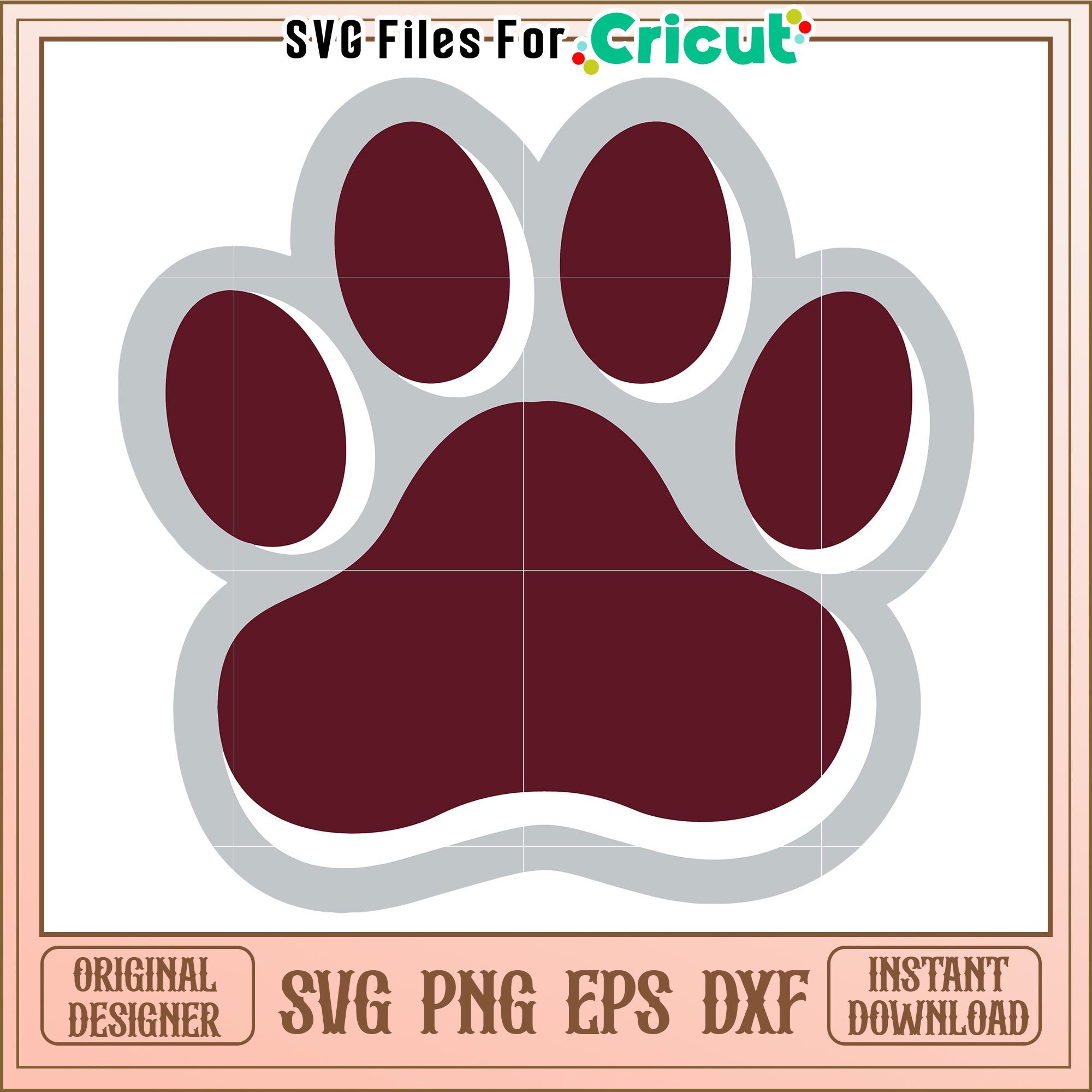 Paw Print SVG File for Cricut, Perfect for Animal Lovers and Crafts ...