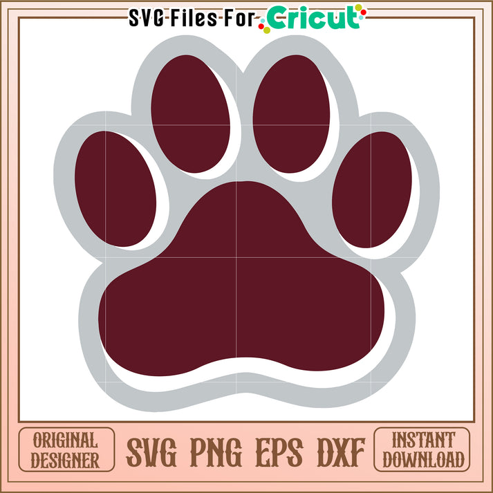 Paw Print SVG File for Cricut, Perfect for Animal Lovers and Crafts ...