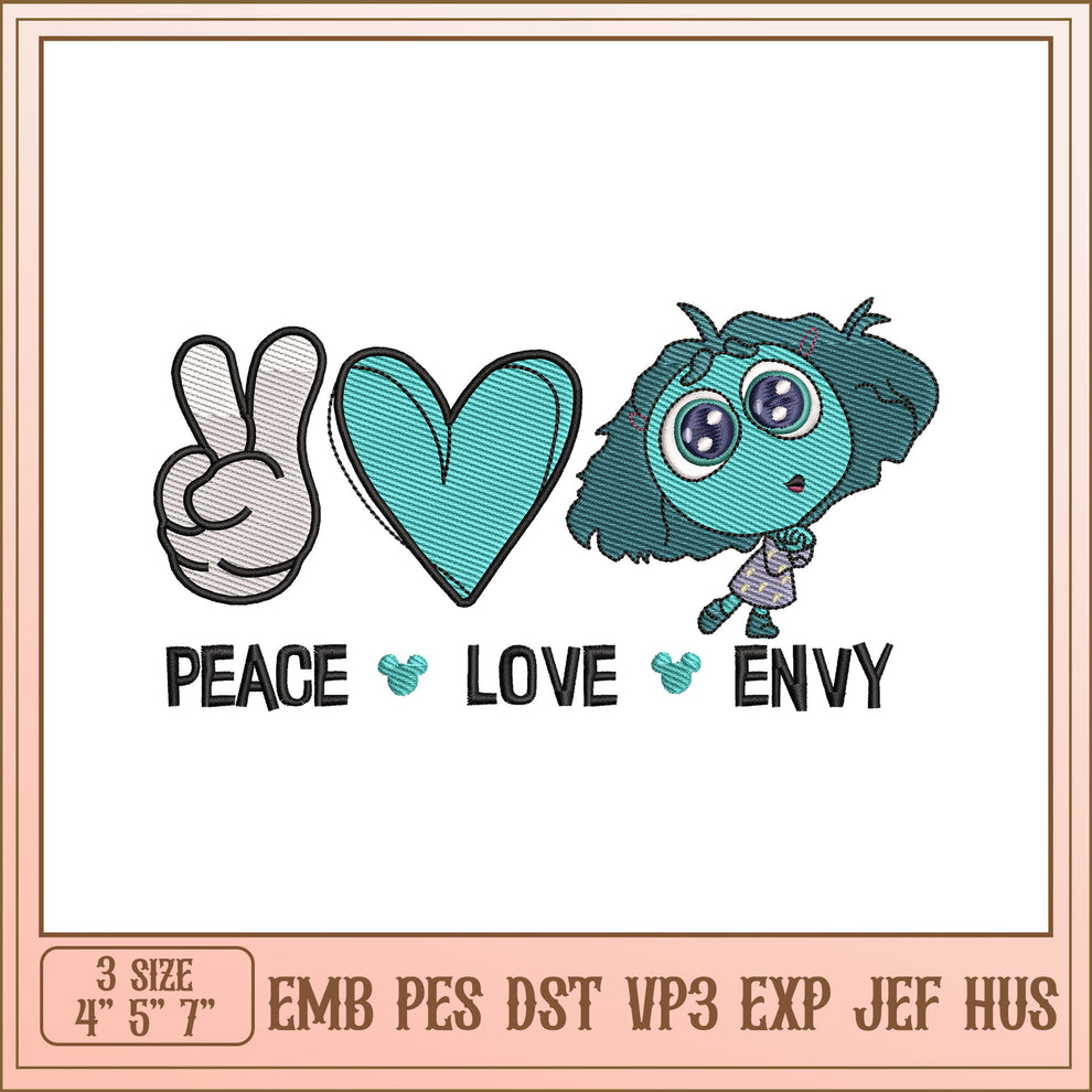 Peace Love Envy Embroidery Design – svg files for cricut
