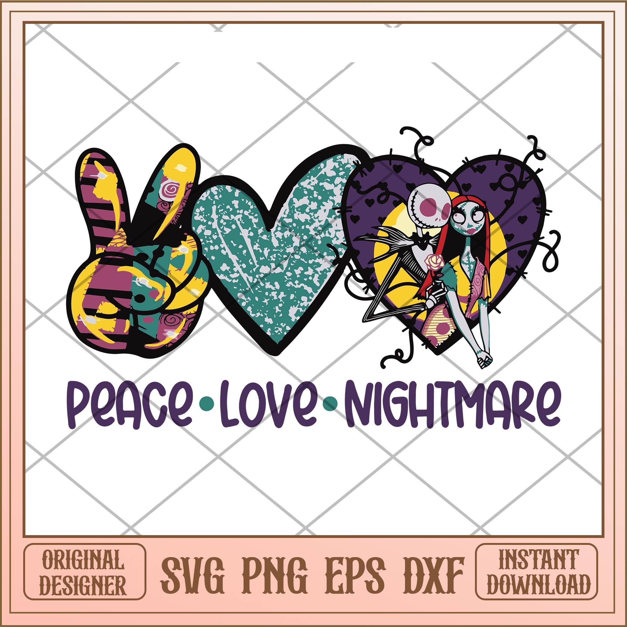 Peace love nightmare svg, The Nightmare Before Christmas Svg, digital ...