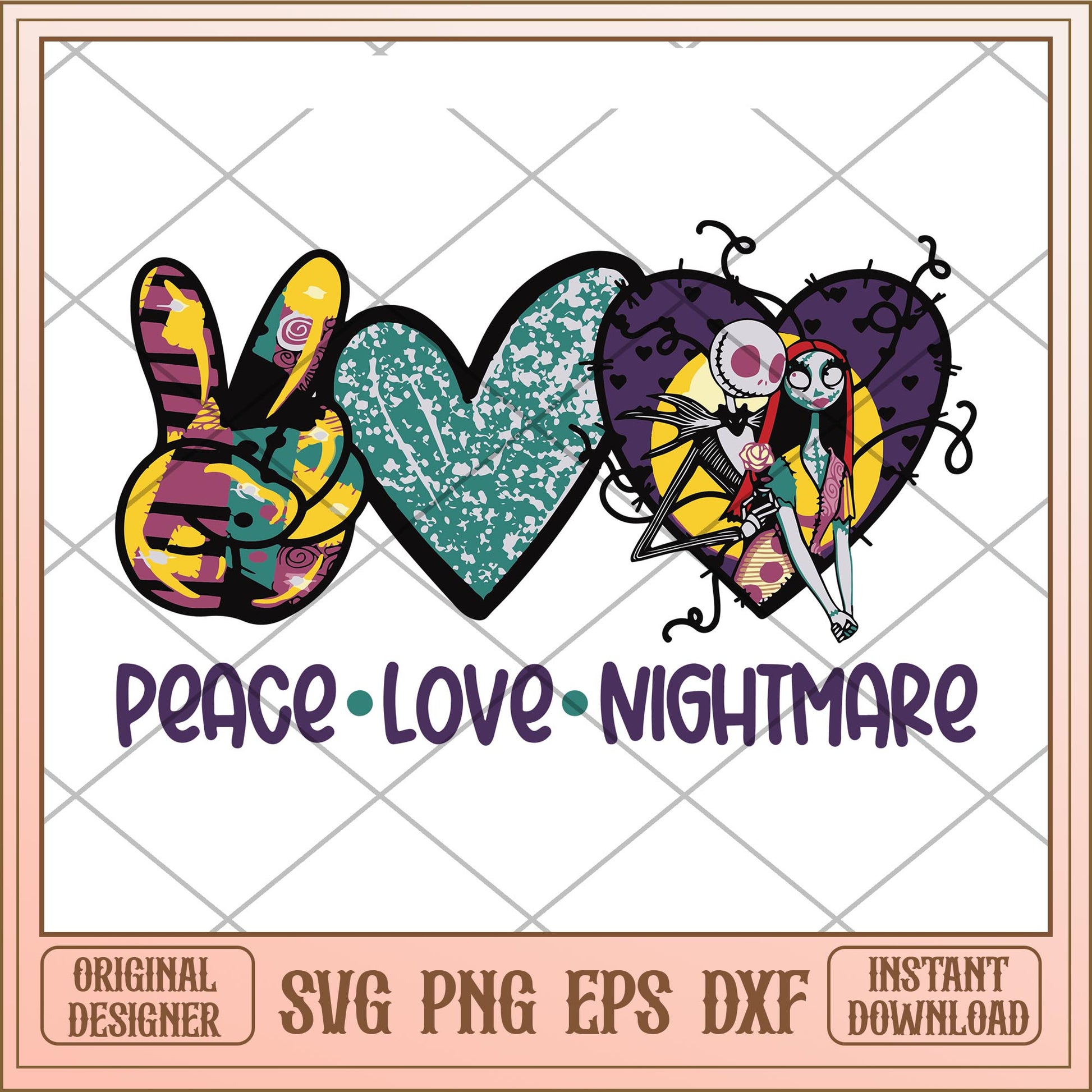Peace love nightmare svg, The Nightmare Before Christmas Svg, digital ...