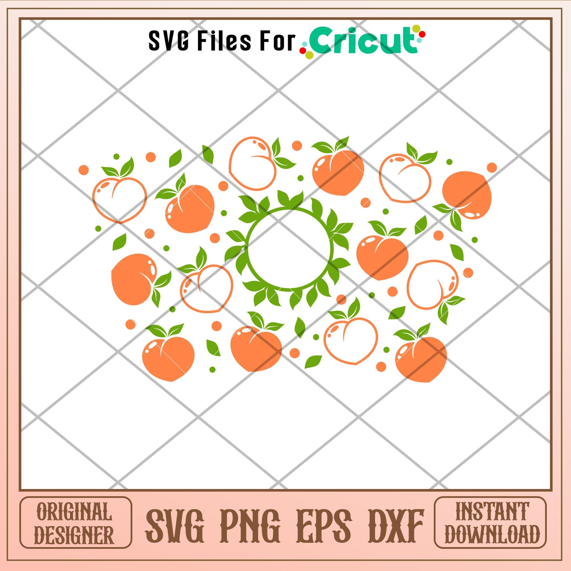 Peach Summer Full Wrap, Peach Summer Full Wrap Svg – svg files for cricut