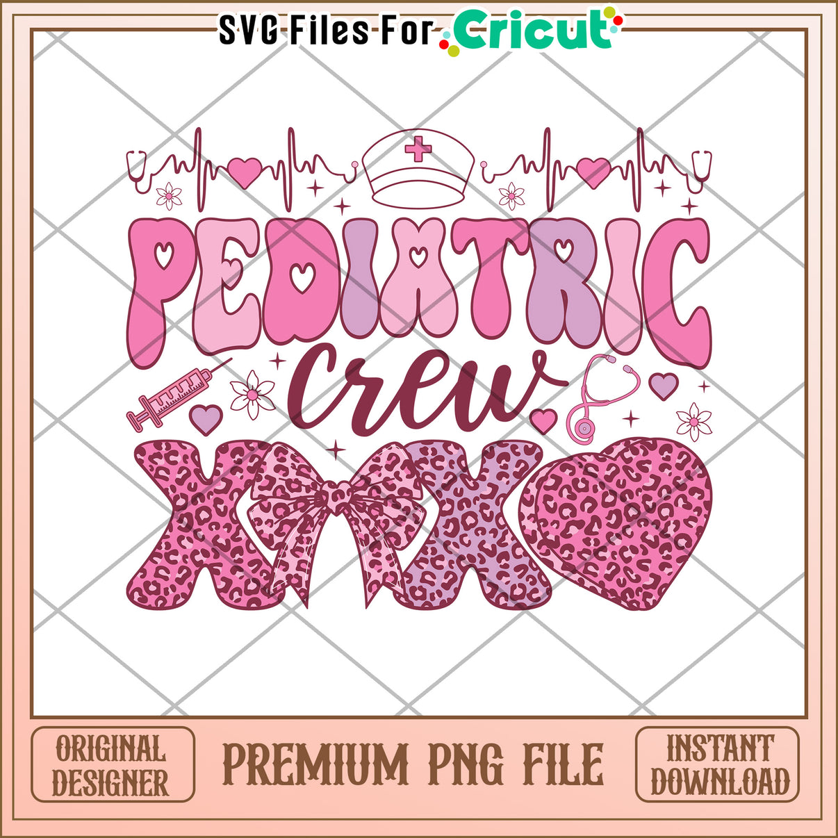Pediatric Crew Leopard PNG Design – svg files for cricut