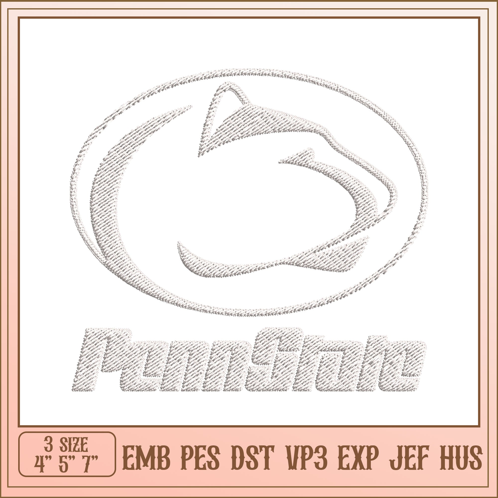 Penn State Logo Embroidery Design for Multiple Formats and Sizes – svg ...