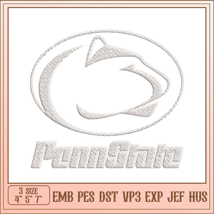 Penn State Logo Embroidery Design for Multiple Formats and Sizes – svg ...