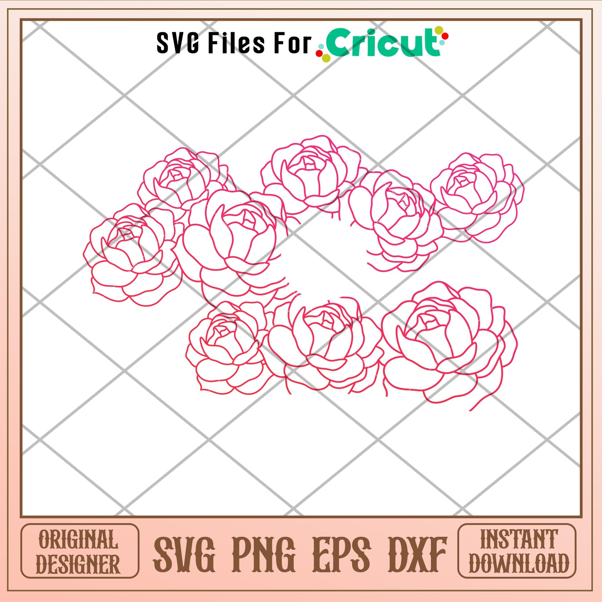 Peonies Full Wrap, Peonies Full Wrap Svg – svg files for cricut