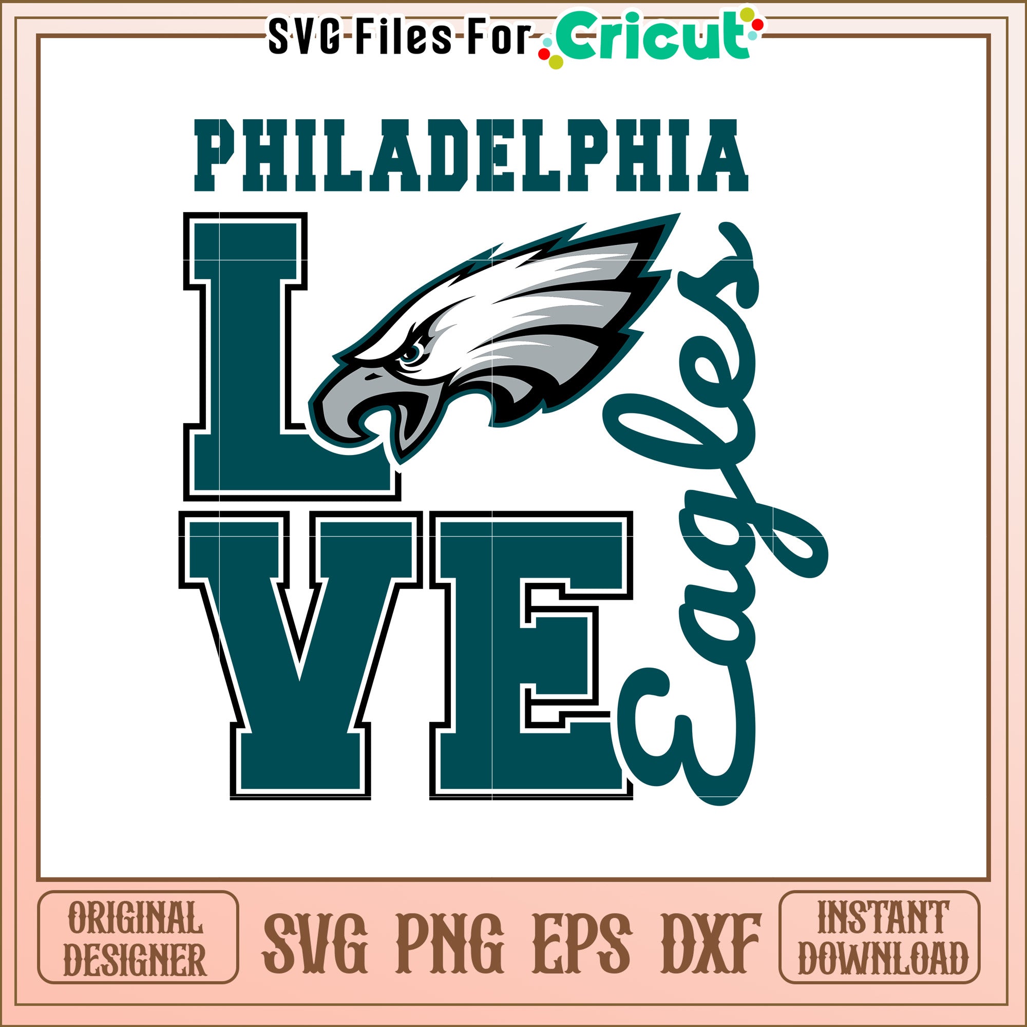 Philadelphia Eagles Love SVG Design – svg files for cricut