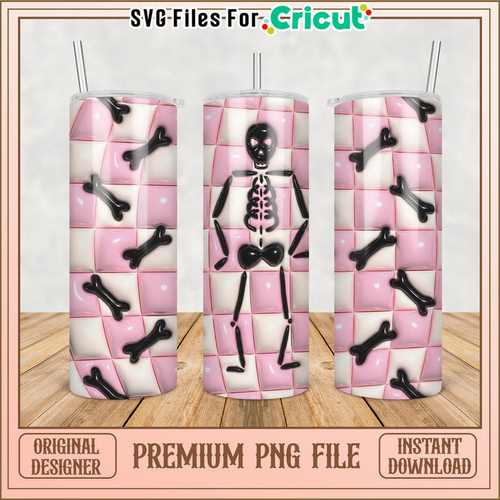Pink Bones Skeleton Tumbler PNG – svg files for cricut