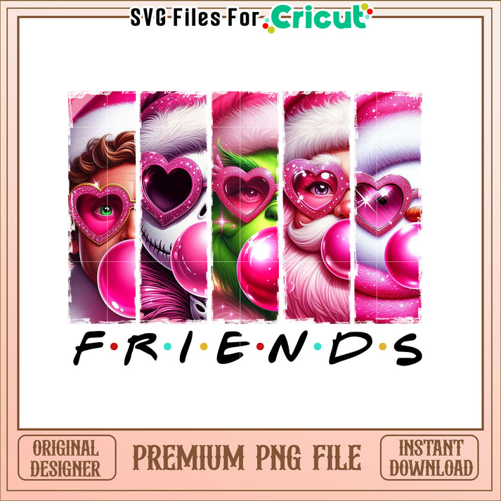 Pink Christmas Characters PNG – svg files for cricut