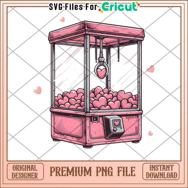 Pink Claw Machine Hearts PNG – svg files for cricut
