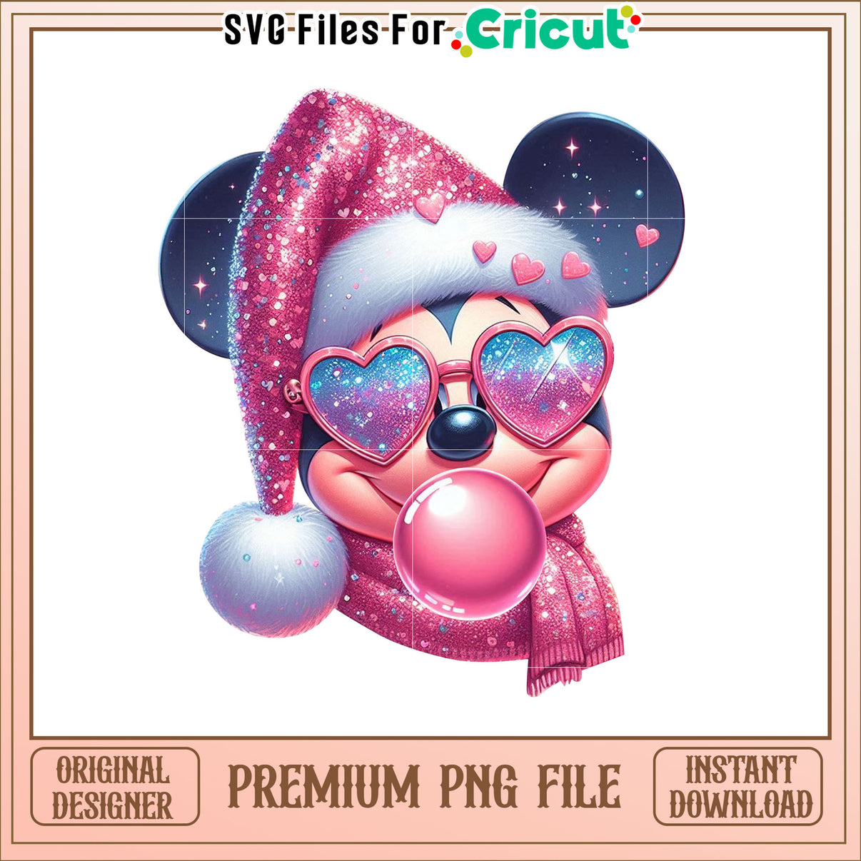 Pink Glitter Minnie Mouse PNG Image – svg files for cricut