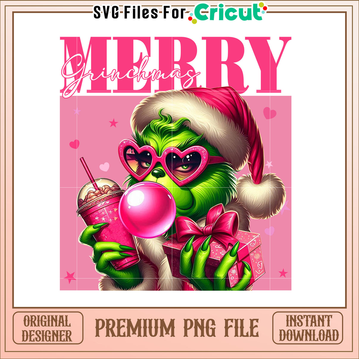 Pink Grinchmas Design PNG – svg files for cricut