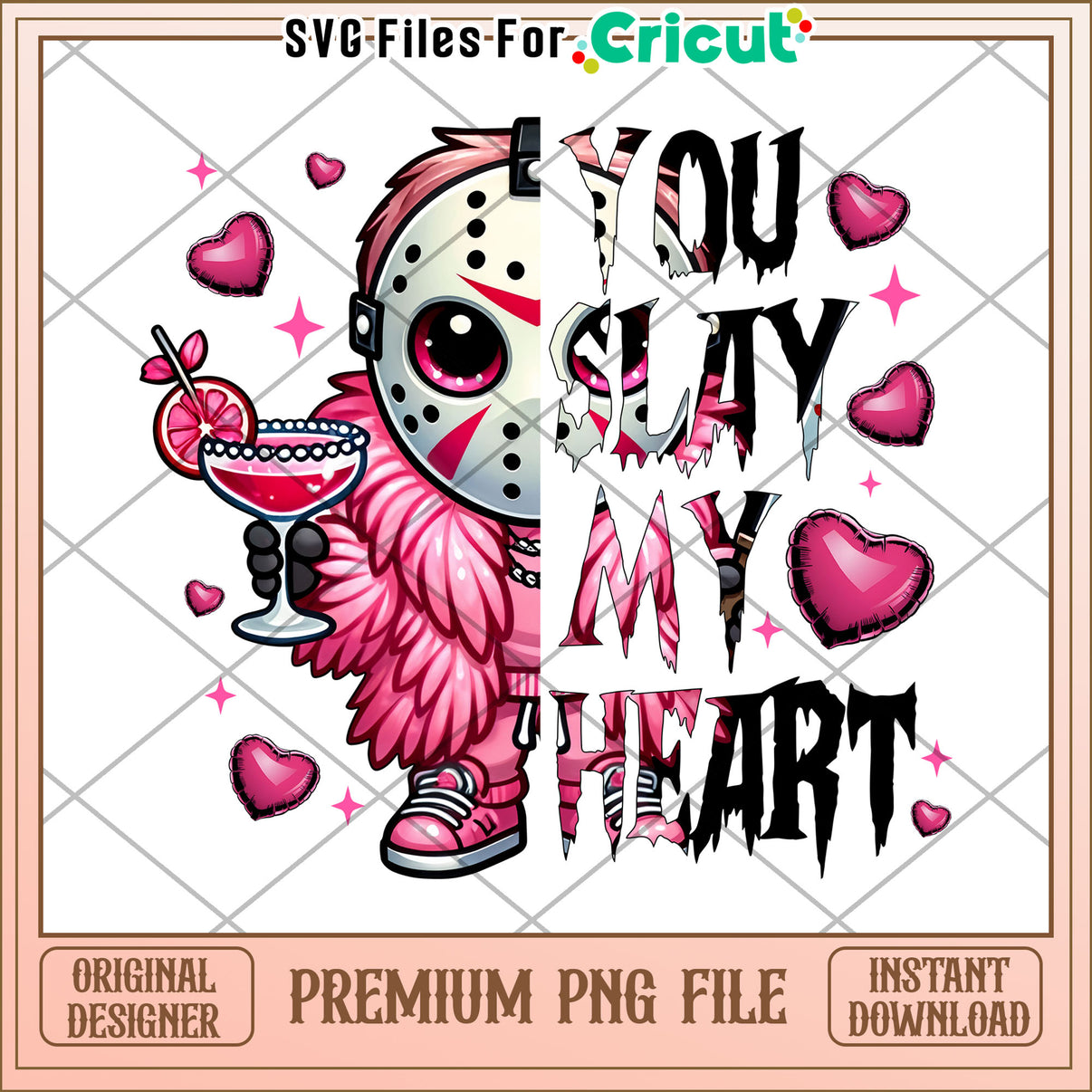 Pink Jason Valentines Day PNG – svg files for cricut