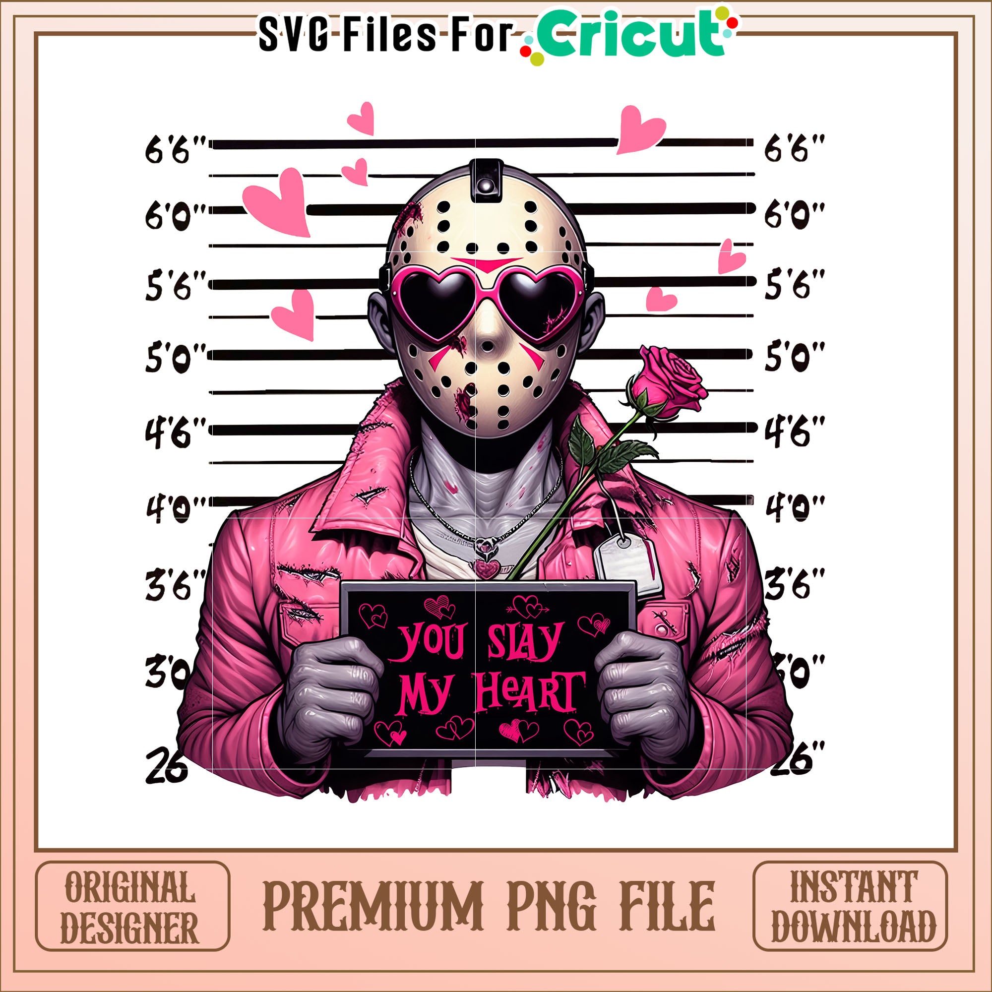 Pink Jason Voorhees Valentines Day PNG – svg files for cricut