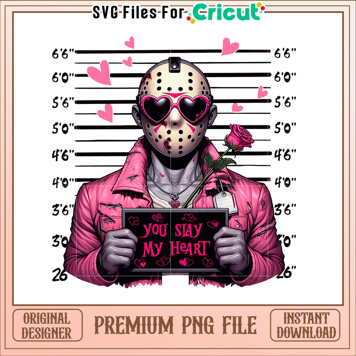 Pink Jason Voorhees Valentines Day PNG – svg files for cricut