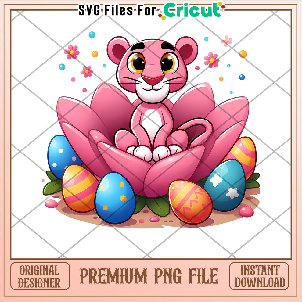 Pink Panther Easter PNG Instant Download – svg files for cricut
