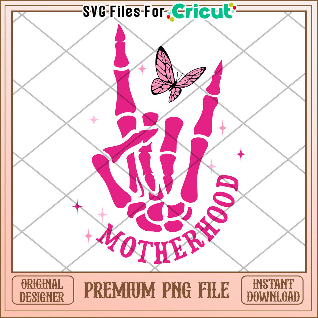 Pink Skeleton Hand Motherhood PNG – svg files for cricut