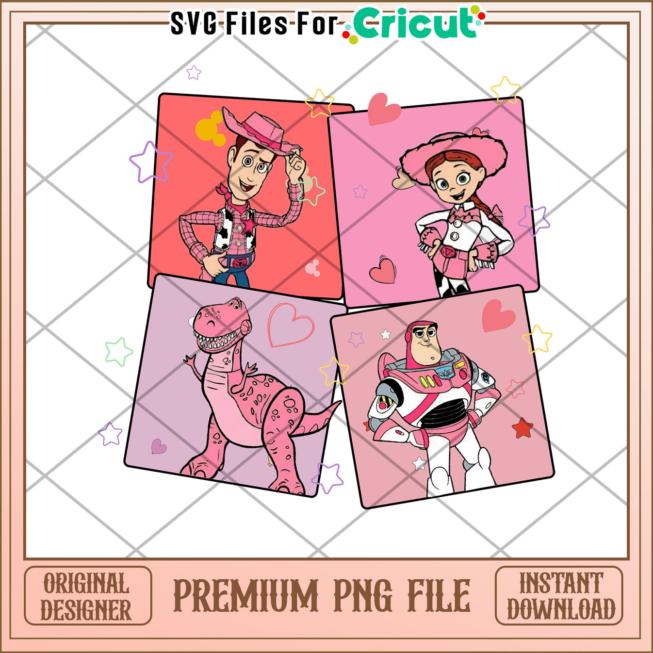 Pink Toy Story PNG Characters – svg files for cricut