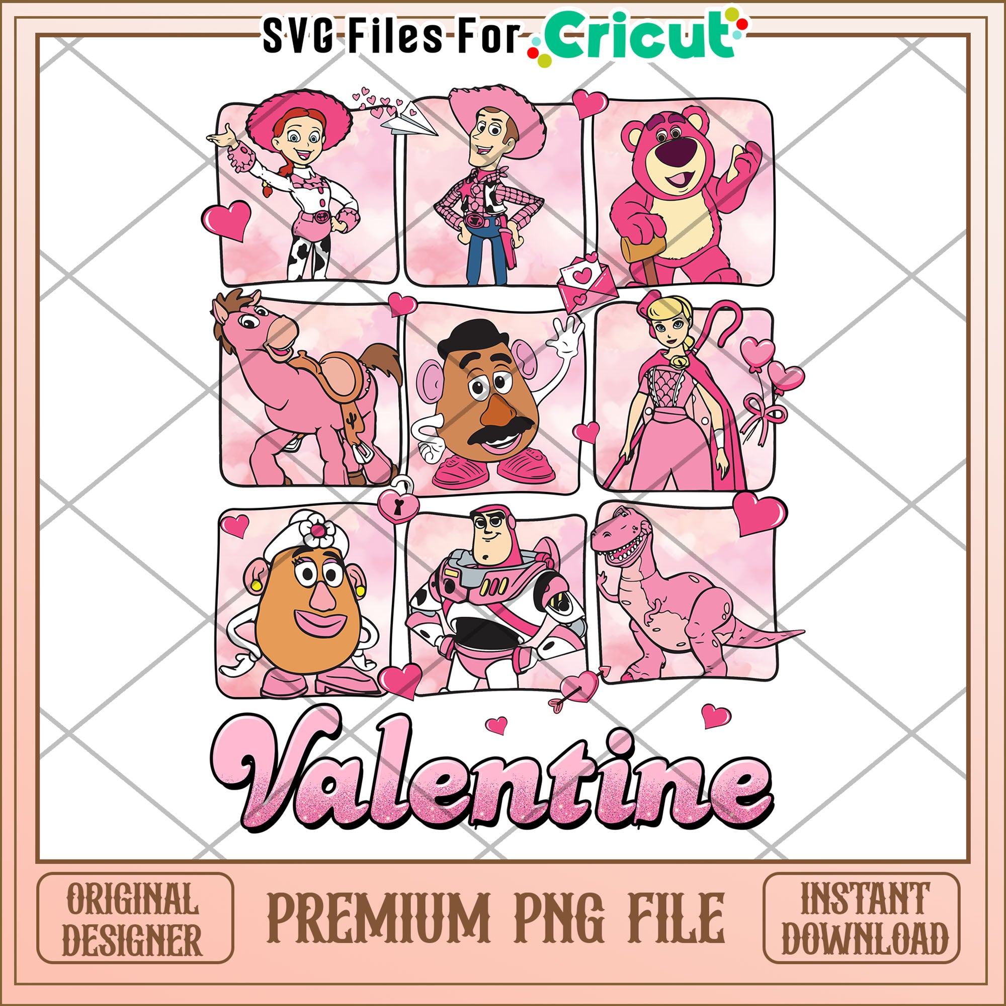 Pink Toy Story Valentine PNG – svg files for cricut