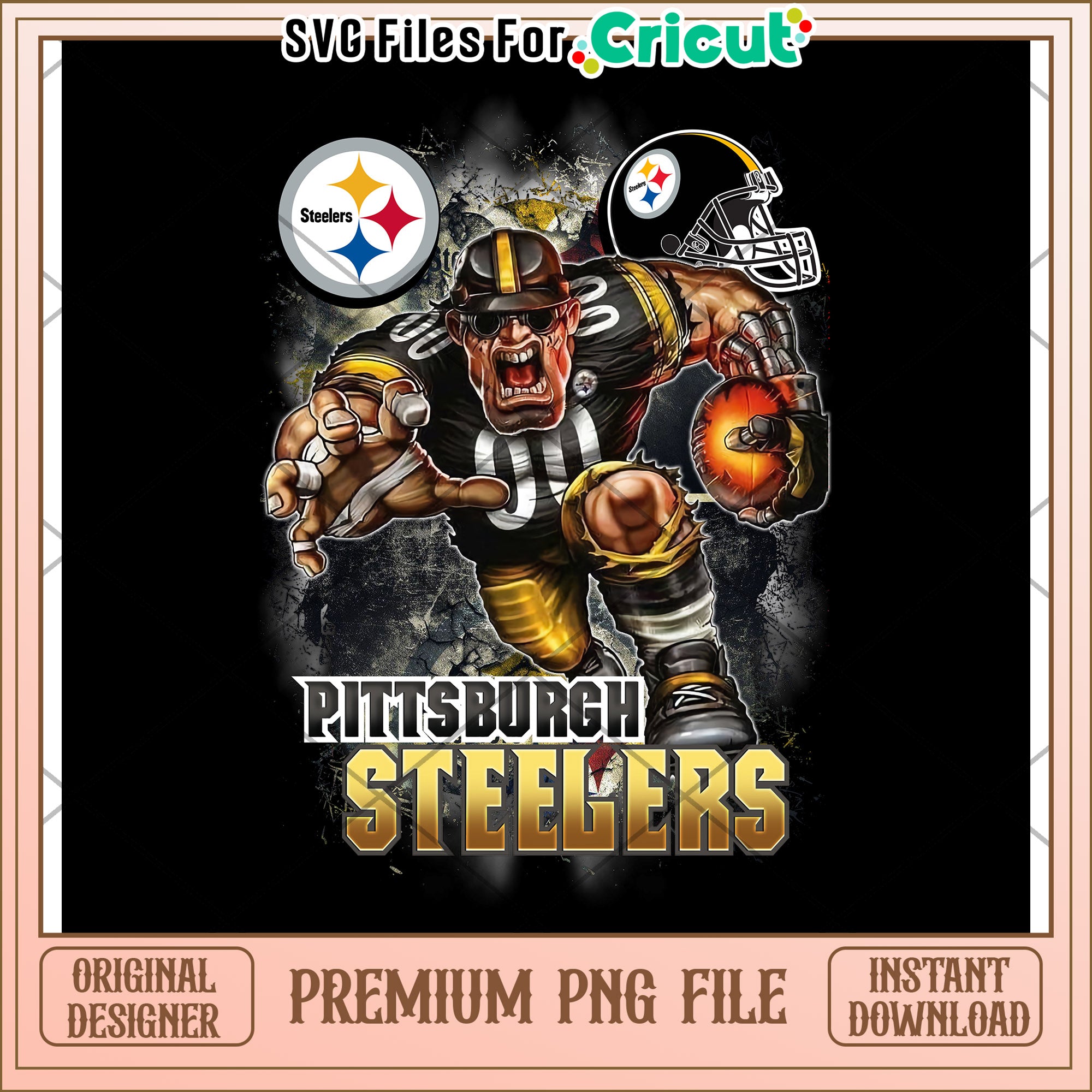 Pittsburgh Steelers Cartoon PNG File, Instant Download for Cricut – svg ...