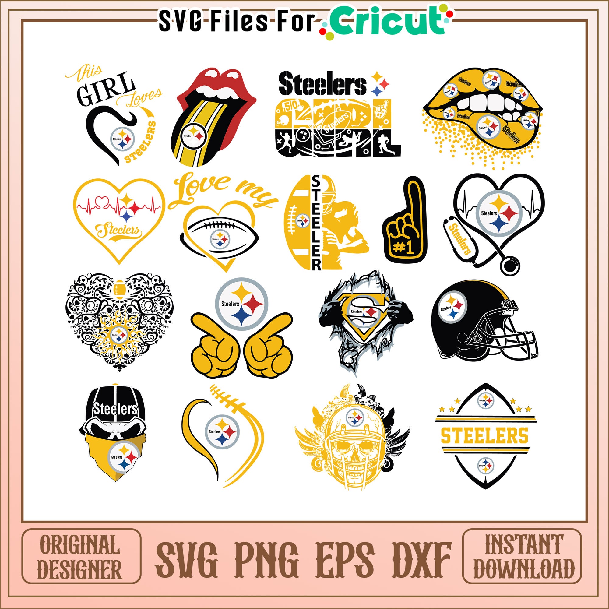 Pittsburgh Steelers SVG Bundle 15 Designs – svg files for cricut