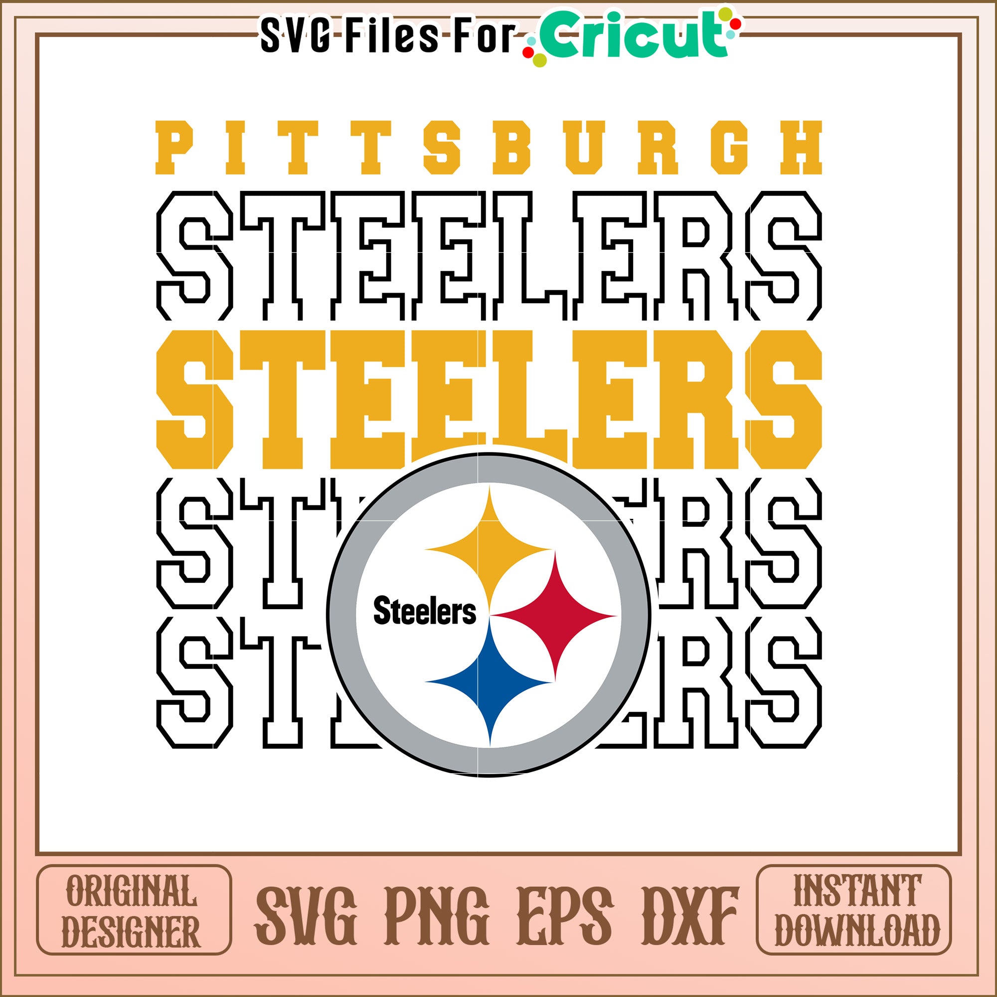 Pittsburgh Steelers Svg Pittsburgh Steelers Circle 1988 003, Svg, Dxf,