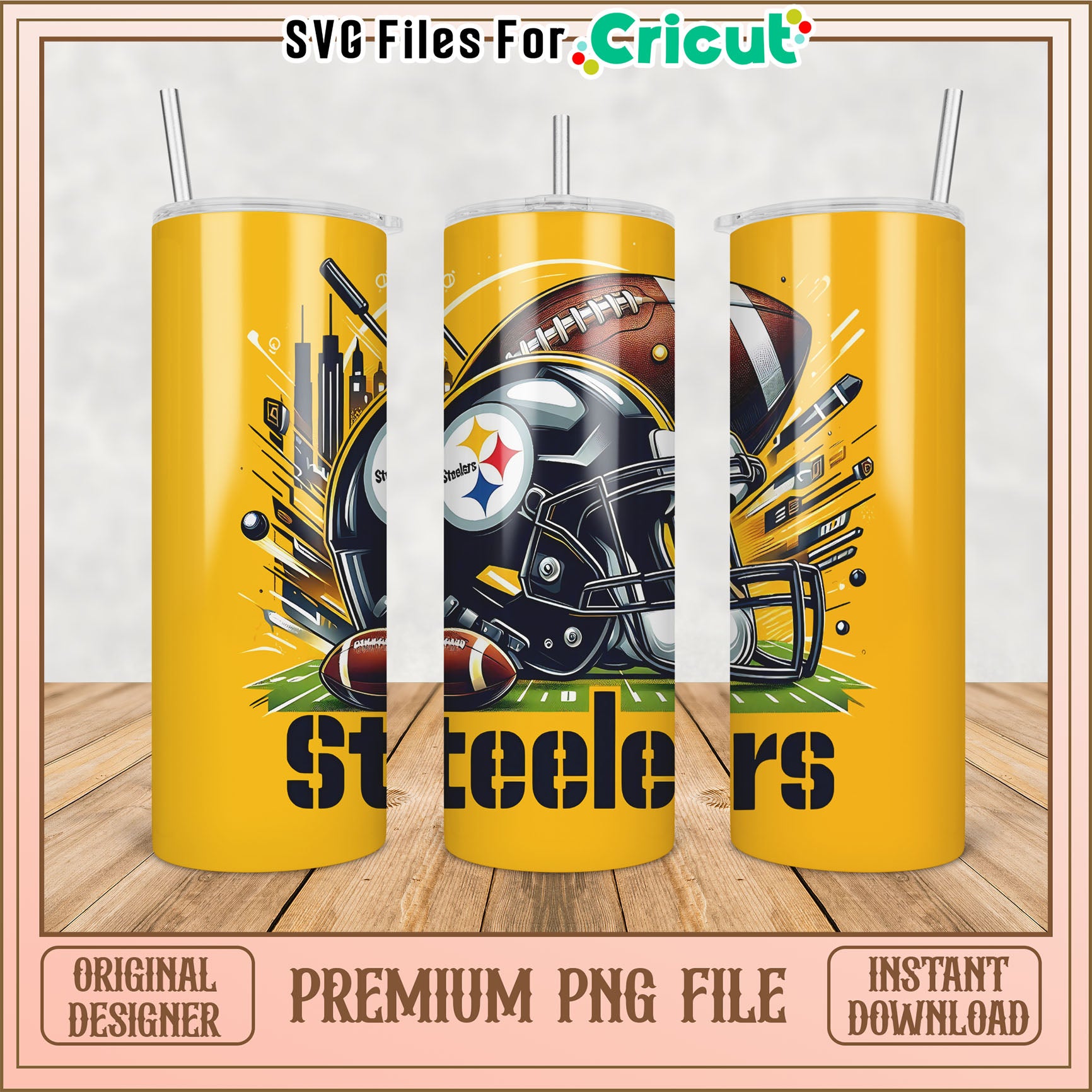 Pittsburgh Steelers Tumbler Design PNG for Cricut Crafting Files – svg ...