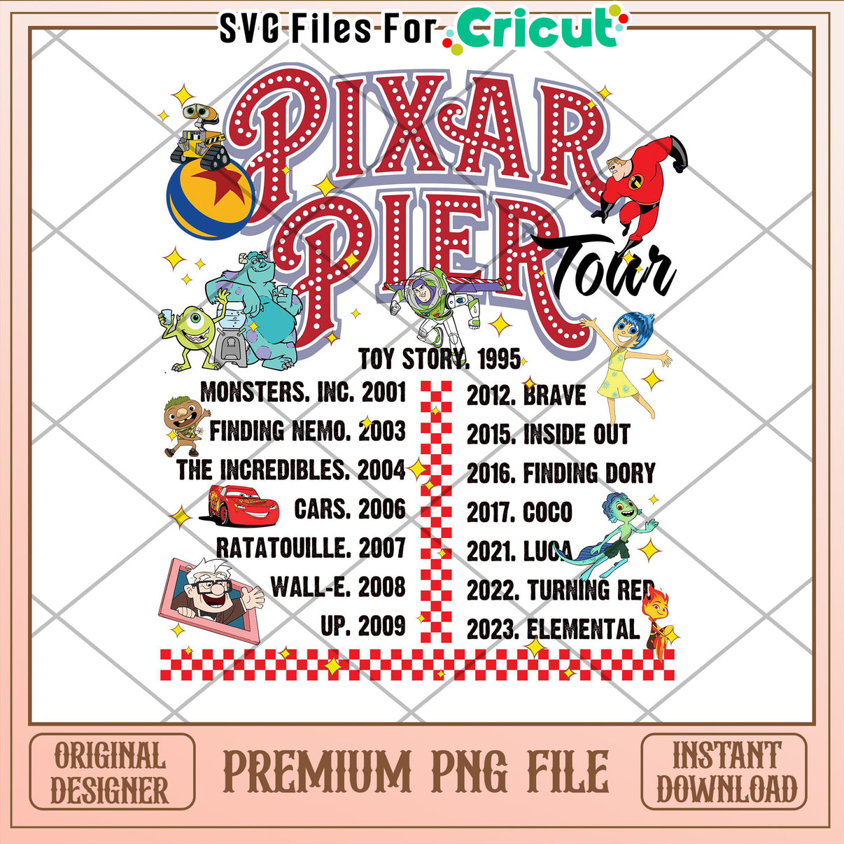 Pixar Pier Tour PNG Cricut File – svg files for cricut