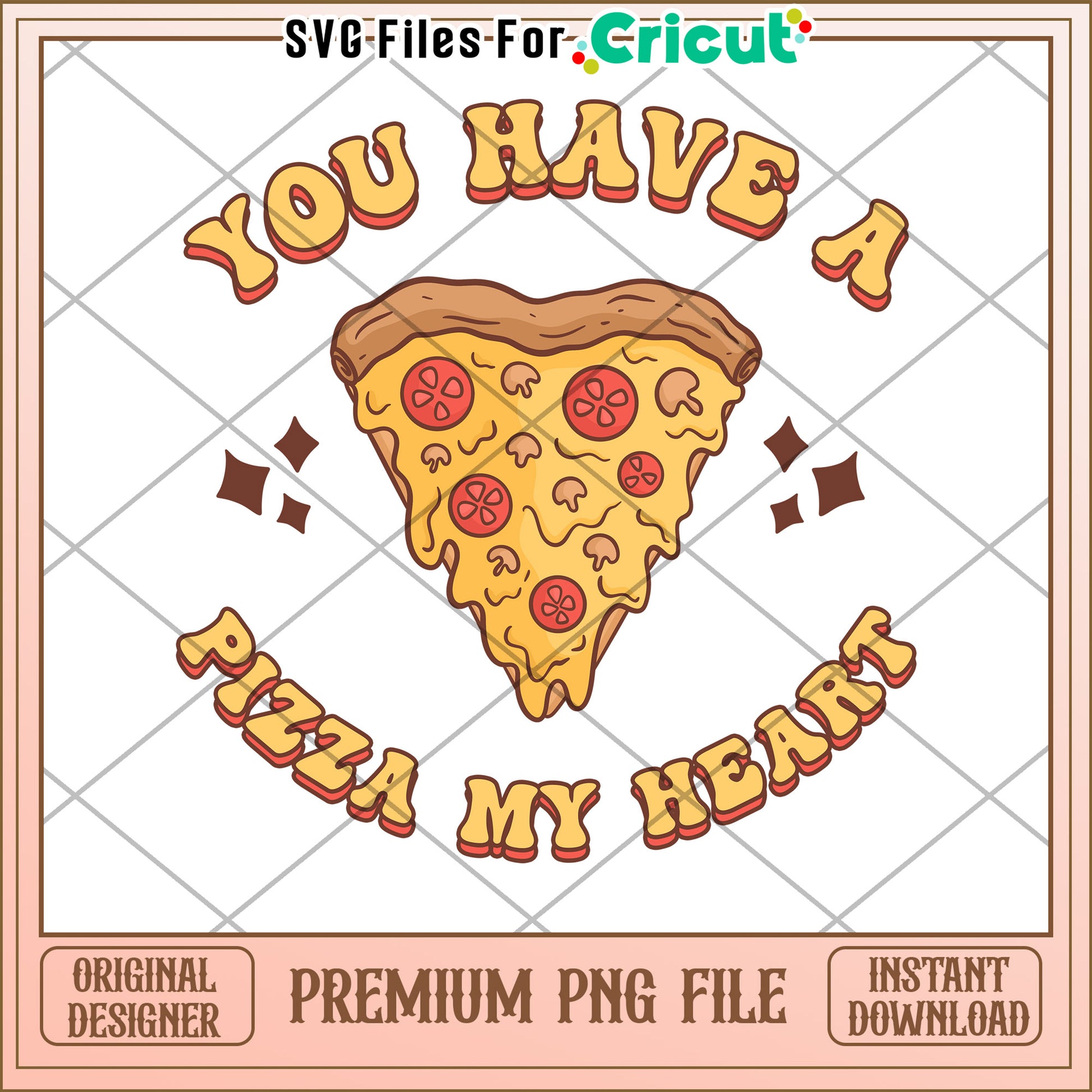 Pizza My Heart PNG Design Instant Download – svg files for cricut