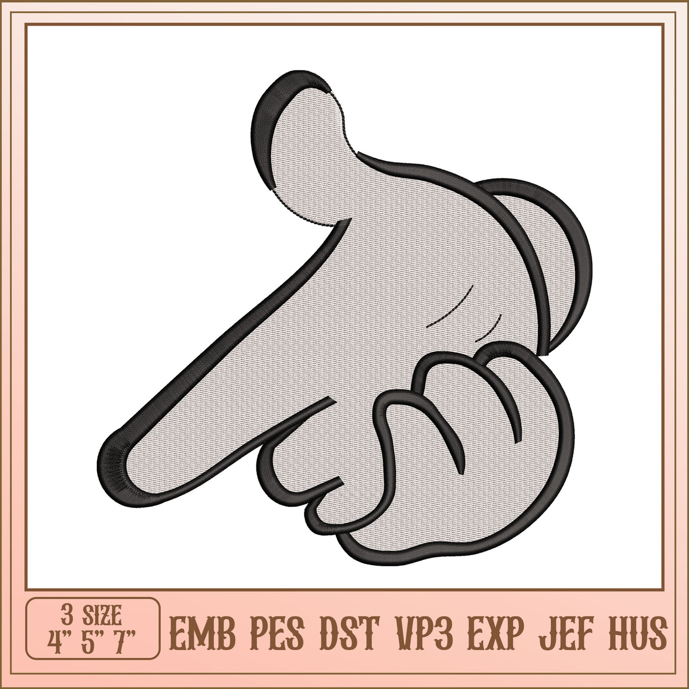 Pointing Hand Embroidery Design – svg files for cricut