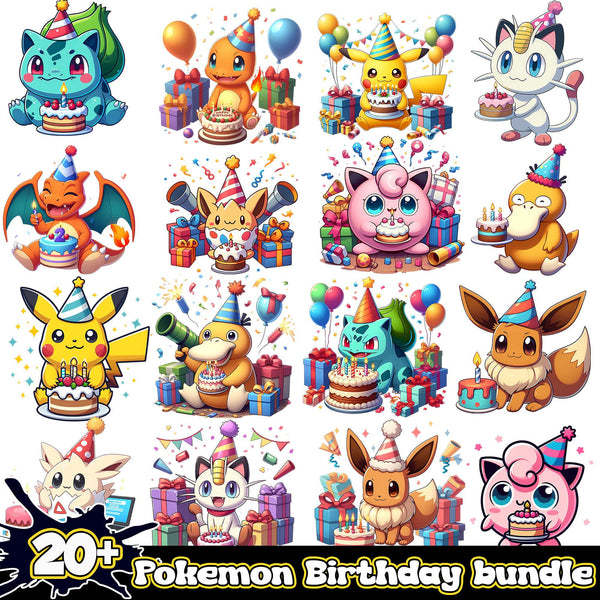 Pokemon best birthday design bundle png, birthday pokemon png – svg ...