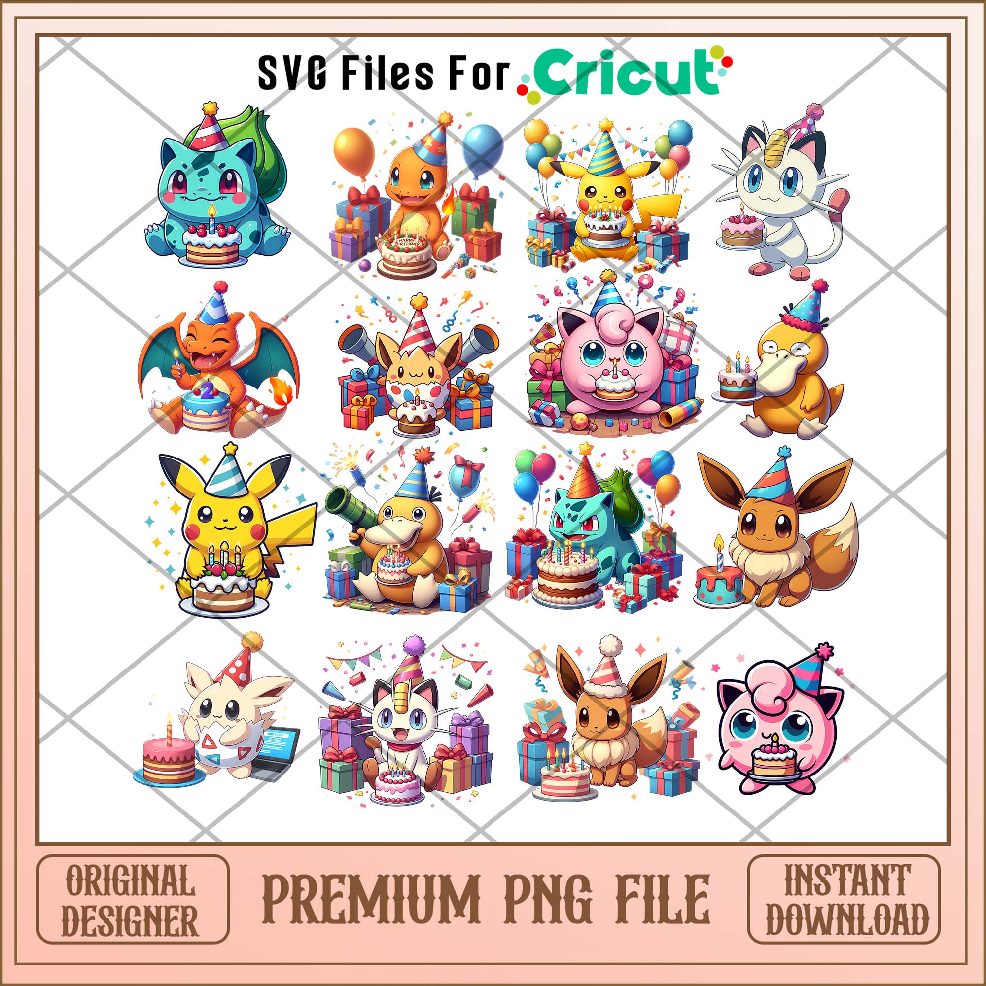 Pokemon Chibi png bundle, Cute Pokemon Birthday Chibi bundle – svg ...