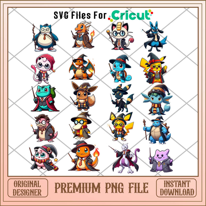 Pokemon Harry Potter Chibi png bundle, Pokemon Chibi bundle – svg files ...