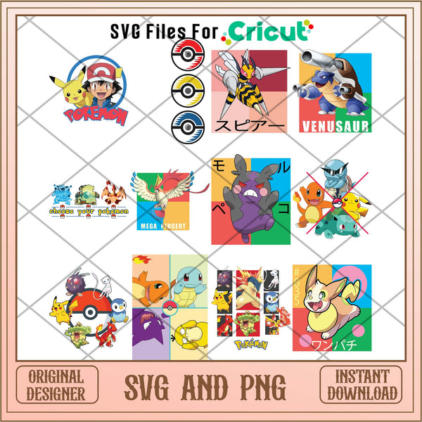 Anime Pokemon svg, Pokemon colorful bundle - Svgfileforcricut – svg ...